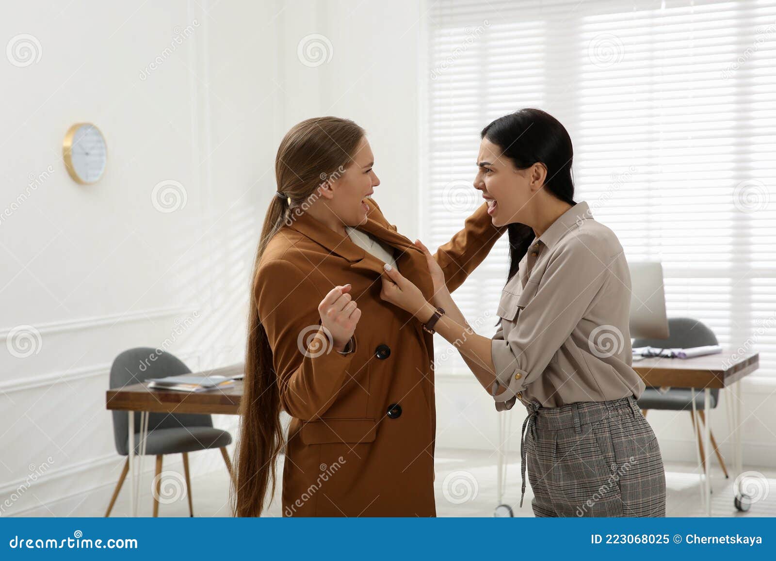 Emotional Colleagues Fighting. Workplace Conflict Stock Image - Image ...