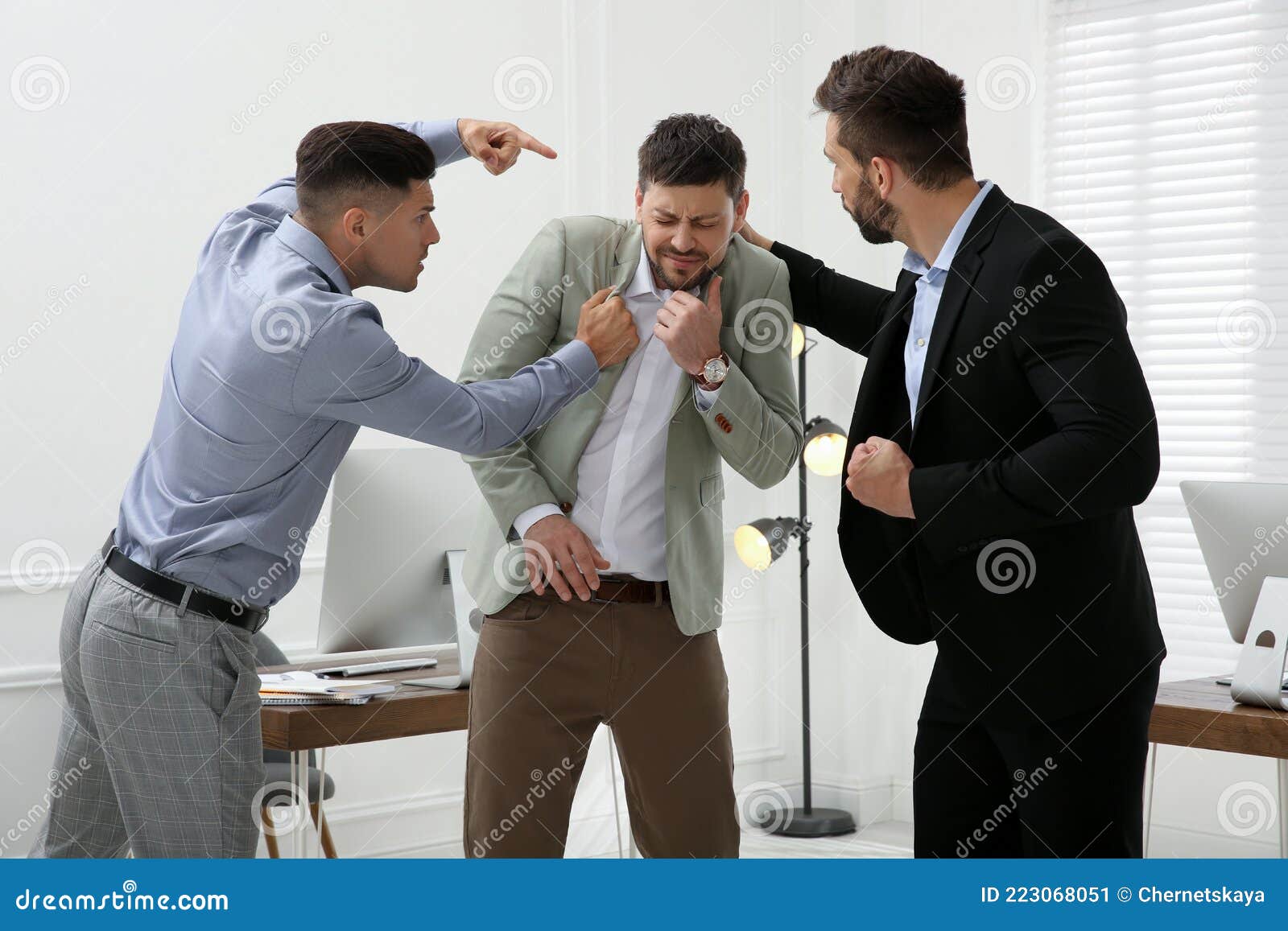 Emotional Colleagues Fighting. Workplace Conflict Stock Image - Image ...