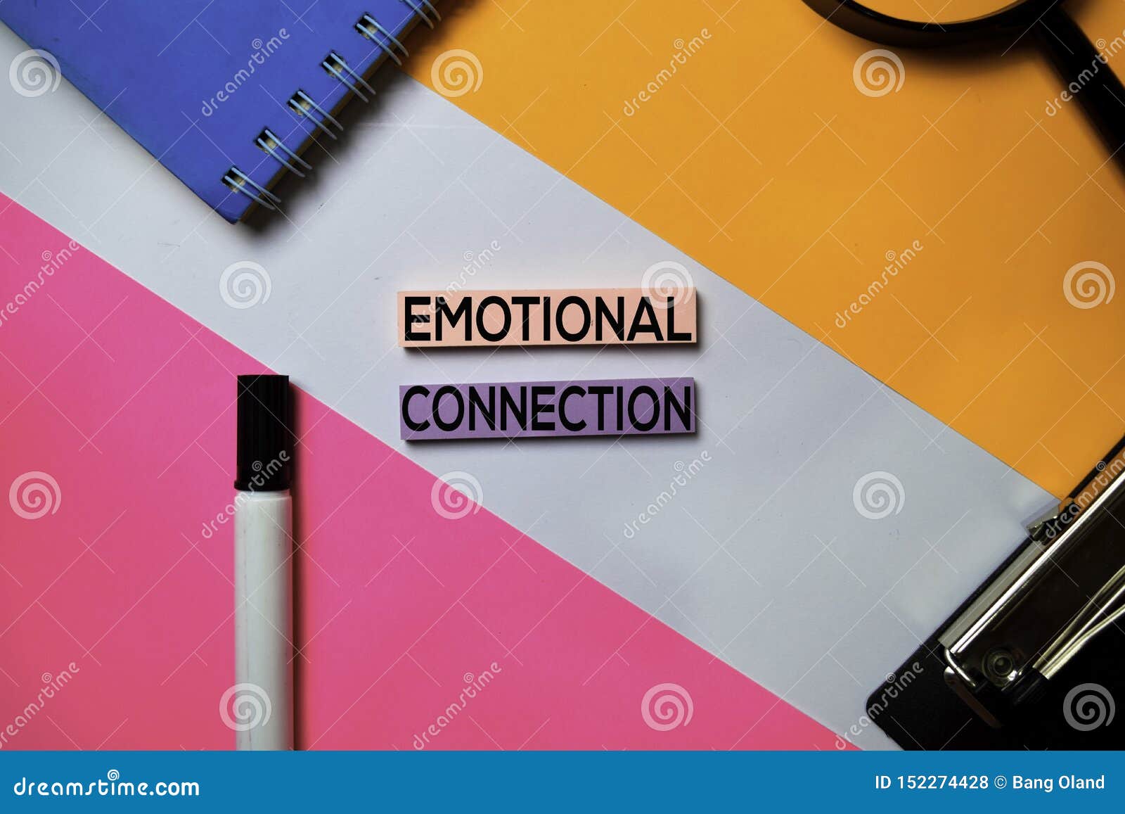 Emotional Connection Text on Sticky Notes with Color Office Desk ...