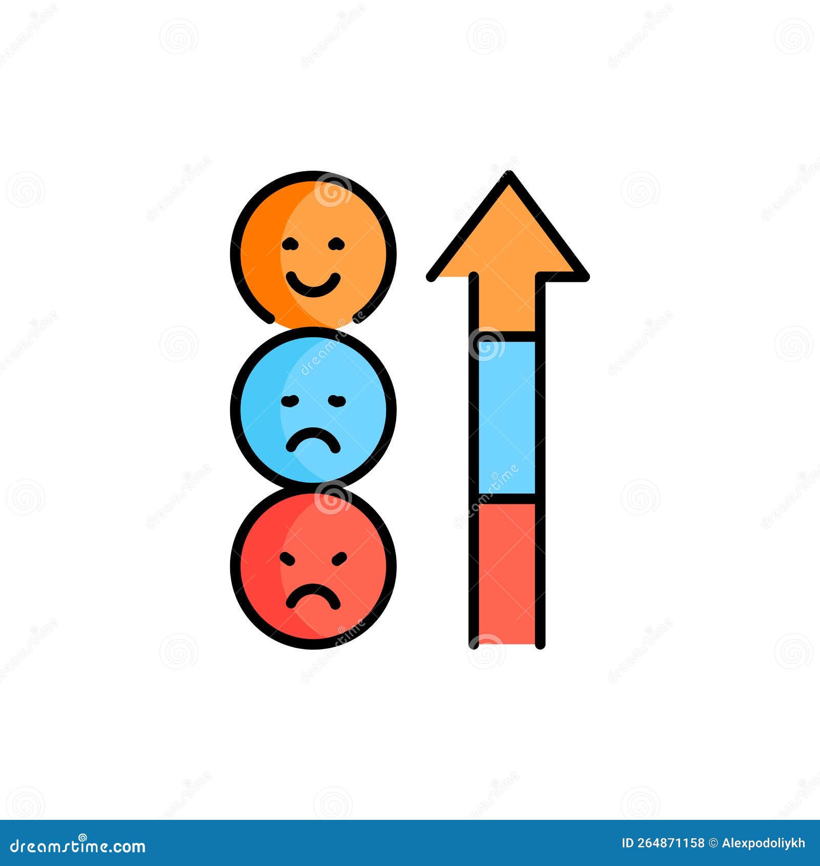 Emotional Control Color Line Icon. Human Behavior Stock Vector ...