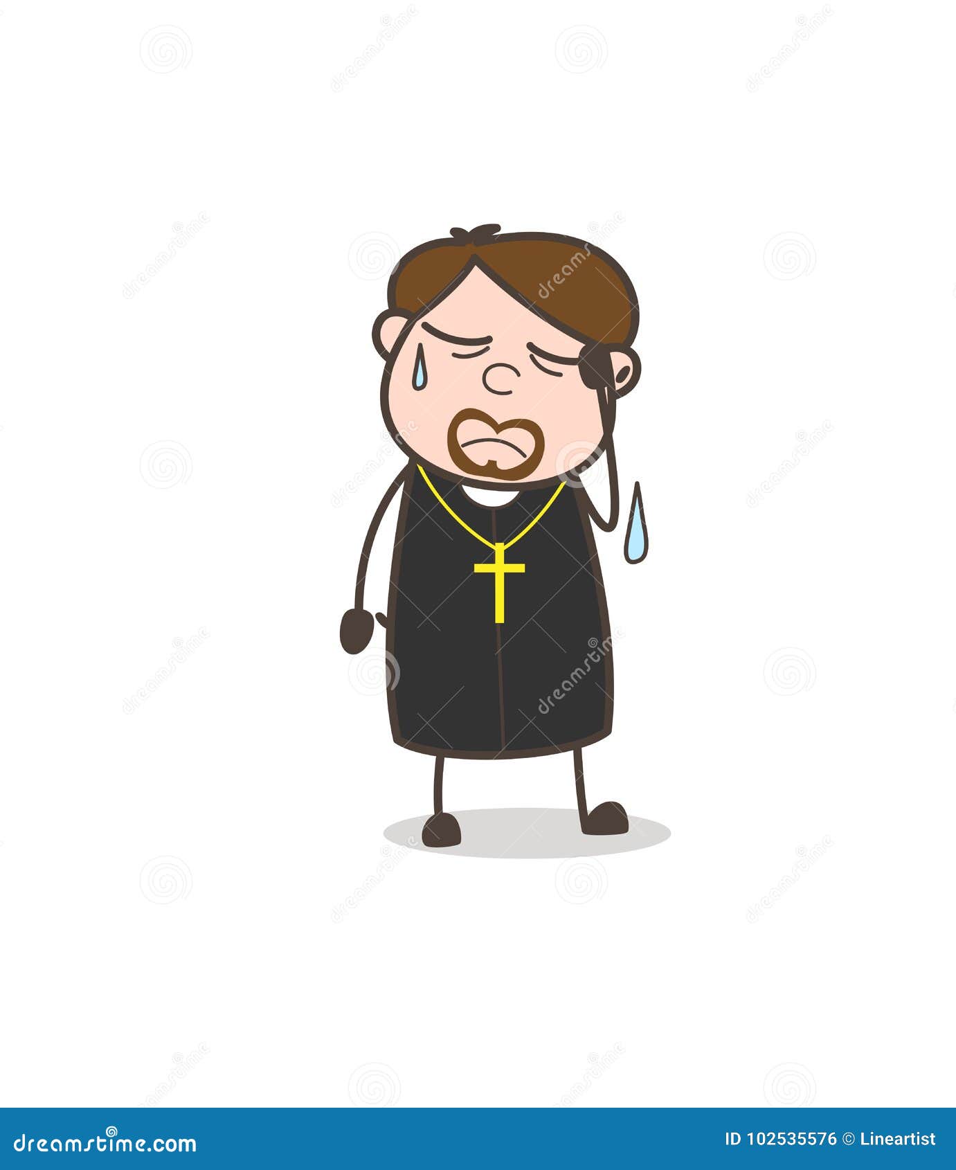 Emotional Devotee Face Expression Vector Stock Illustration ...