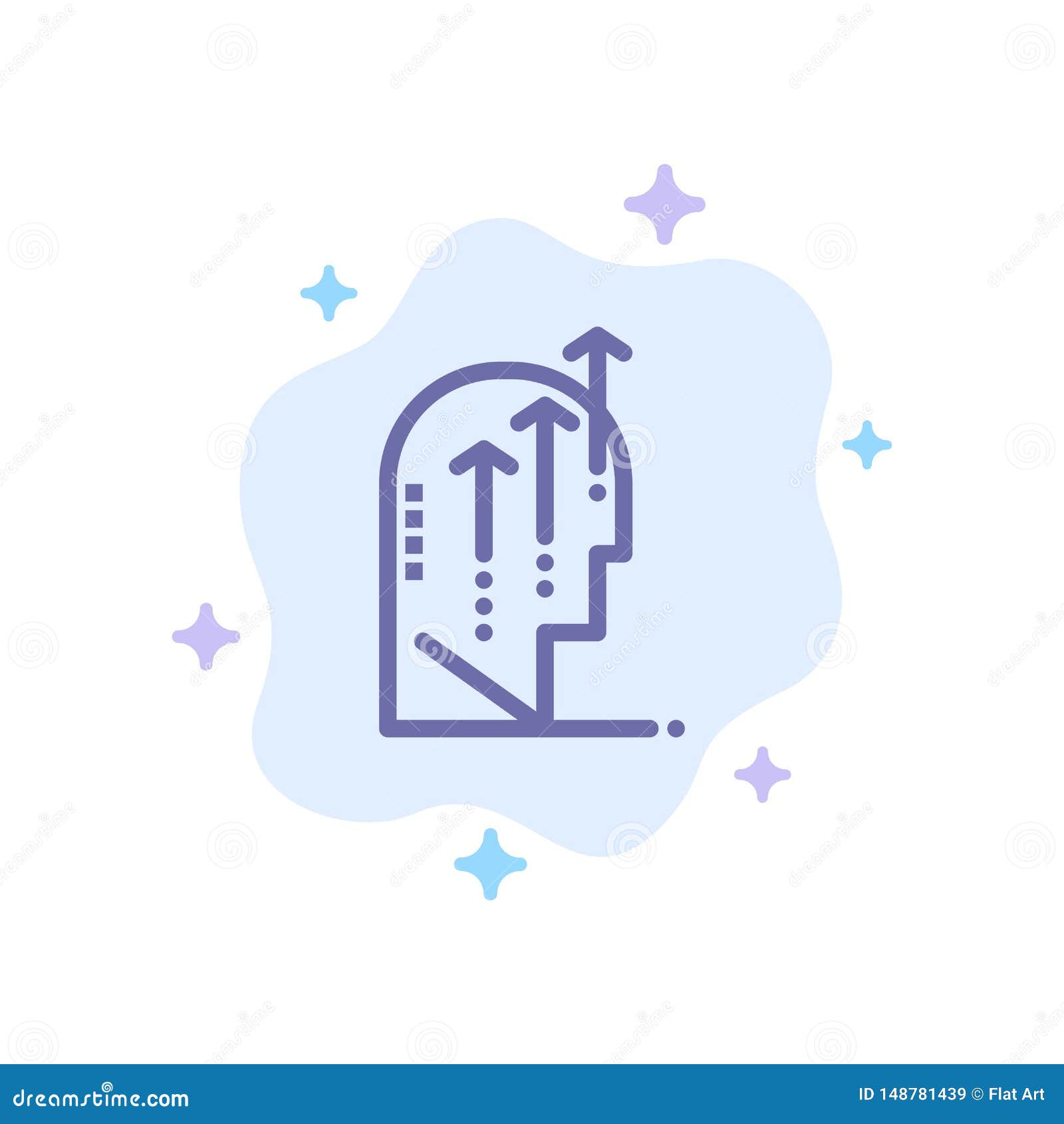 Emotional, Growth, Human, Intelligence, Mind Blue Icon on Abstract ...
