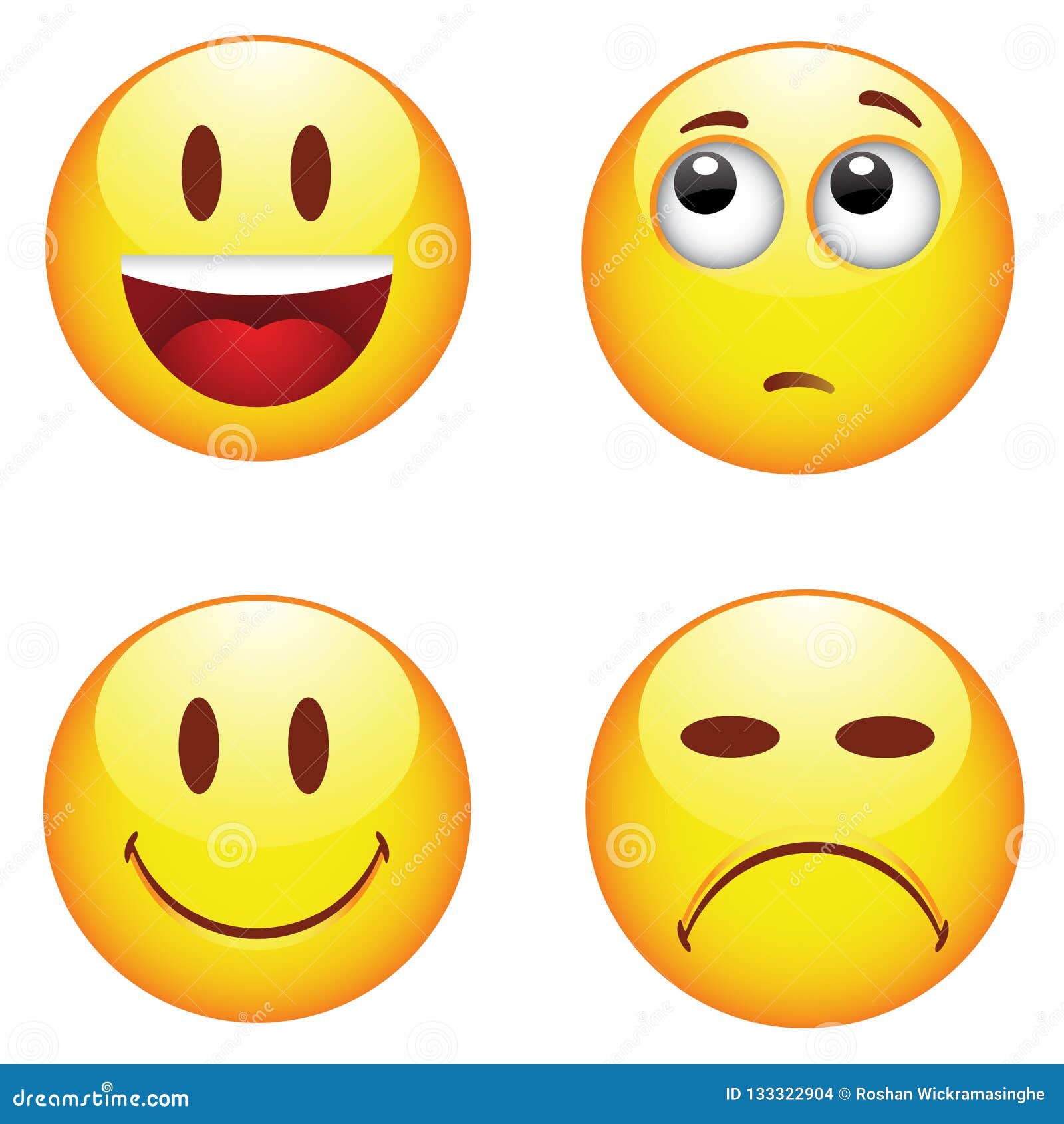 Emotional happy sad faces stock vector. Illustration of element - 133322904