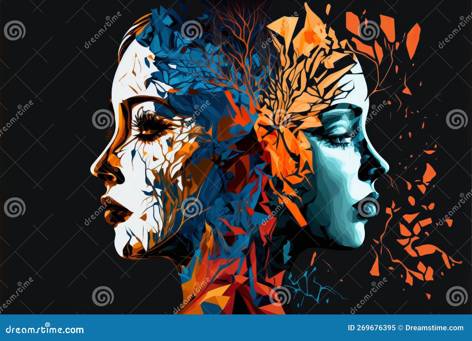 Emotional Intelligence Abstract Art (generative AI) Stock Illustration ...