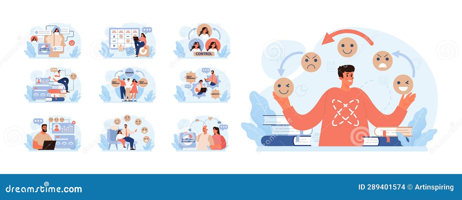 Emotional Intelligence Set. Emotion Balance and Control Skill. EQ ...