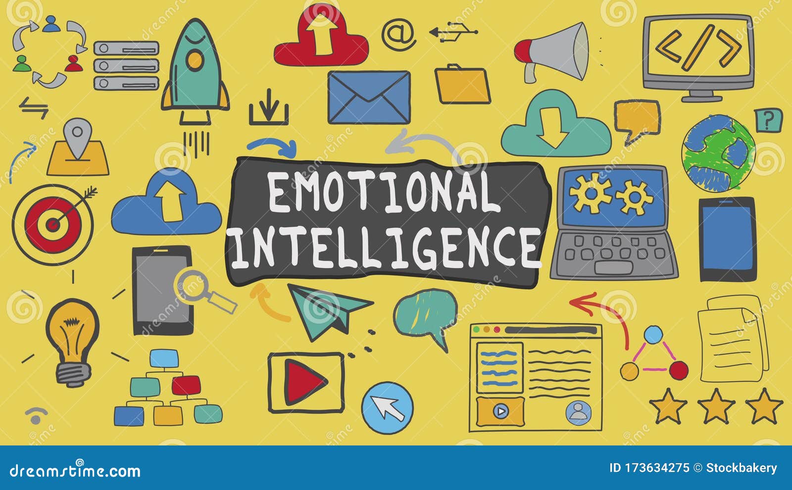 Emotional Intelligence, Yellow Illustration Graphic Technology Concept ...