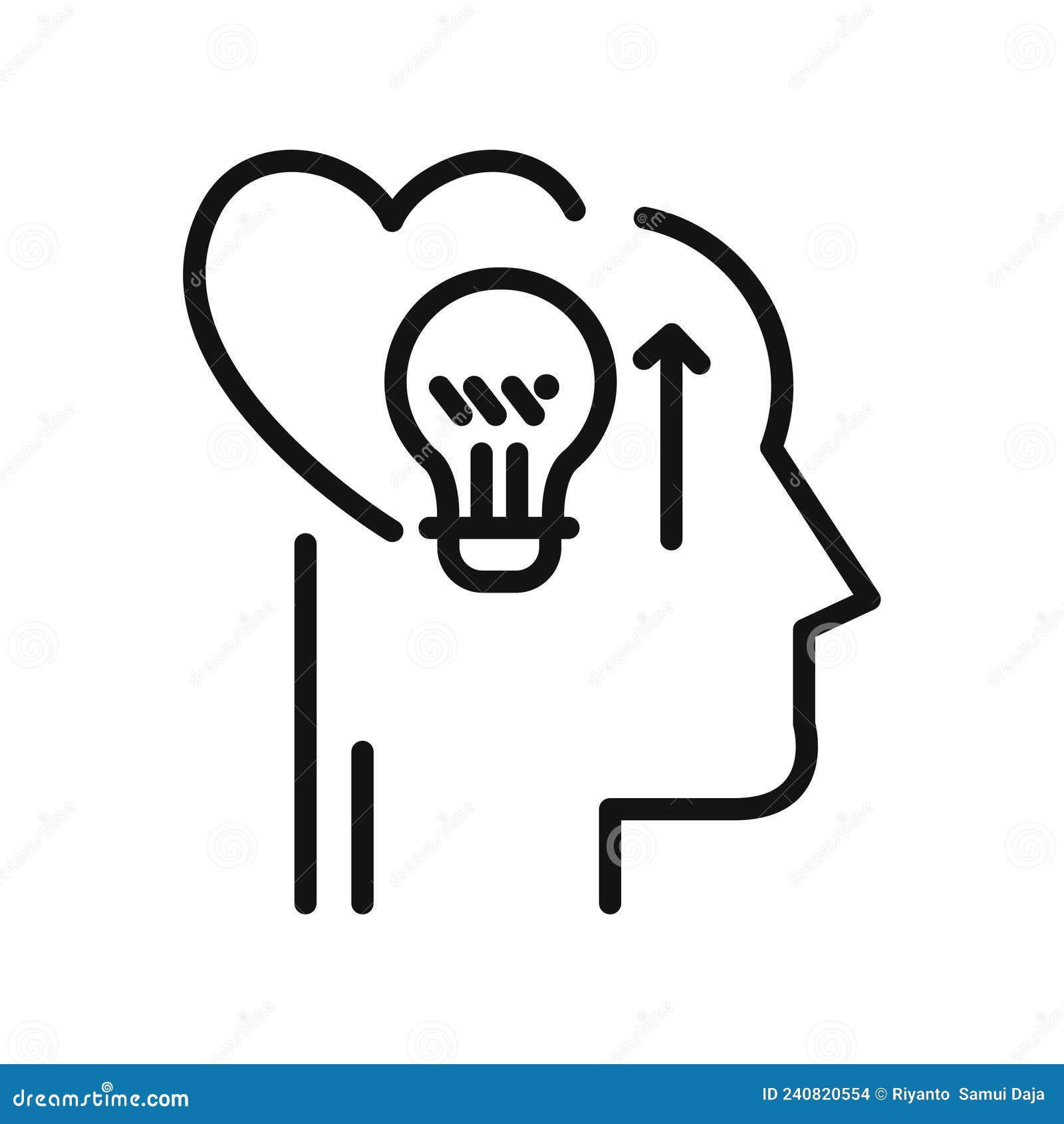 Emotional Intelligent Black and White Icon Illustration Stock Vector ...