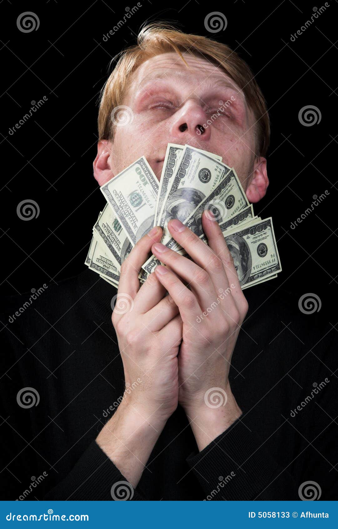 Emotional the Man and Money Stock Image - Image of background ...