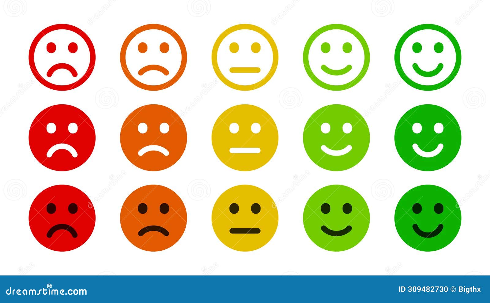 Emotional Mood Scale Emoji. Customer Satisfaction Indicator Emoticons ...