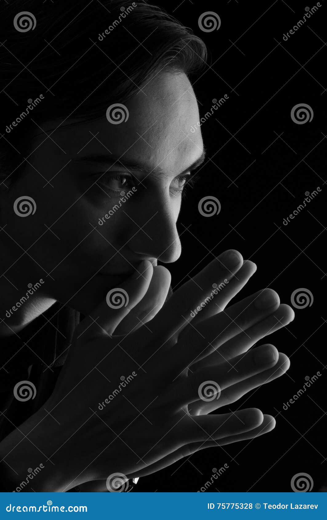 Emotional Portrait of a Man in Black and White Stock Photo - Image of ... Emotional Portrait of a Man in Black and White Stock Photo - Image of ...