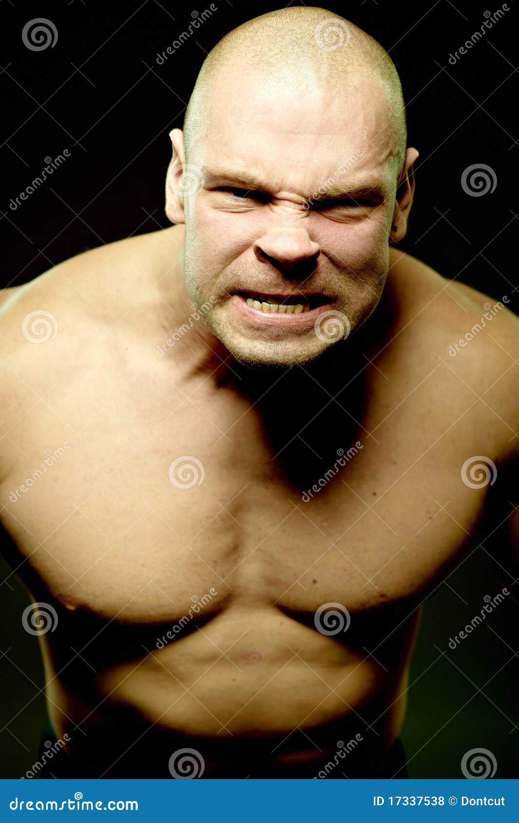 Emotional Portrait of Muscular Aggressive Man Stock Photo - Image of ...