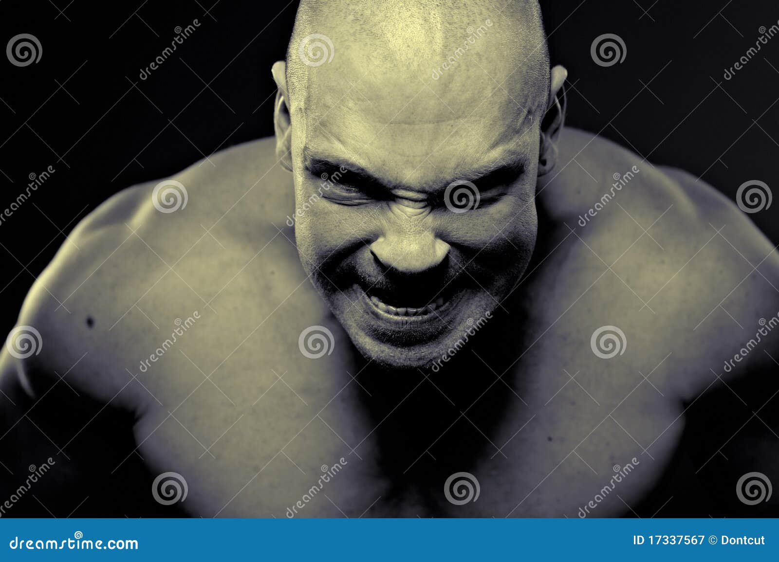 Emotional Portrait of Muscular Aggressive Man Stock Image - Image of ...