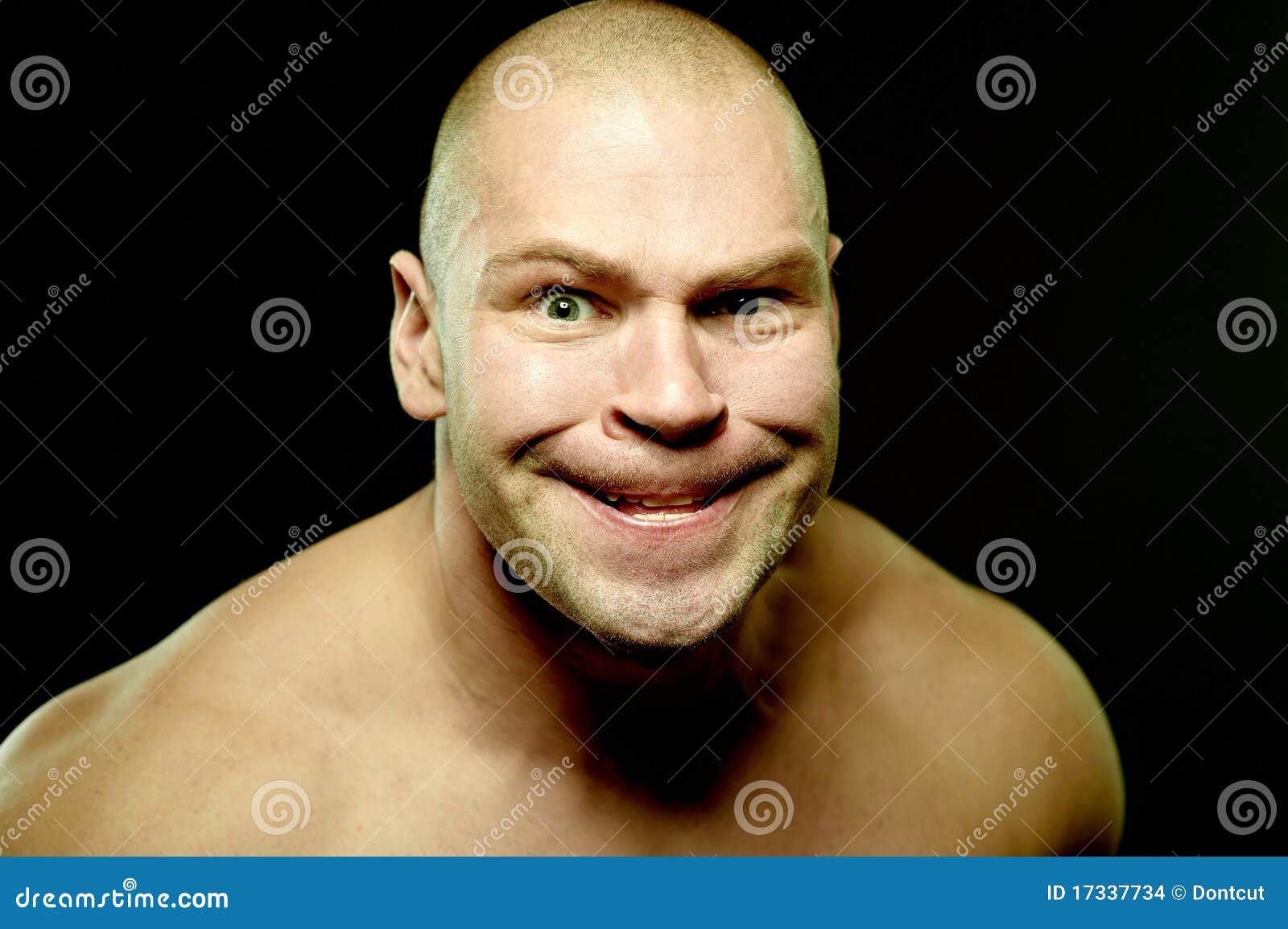 Emotional Portrait of Muscular Aggressive Man Stock Photo - Image of ...