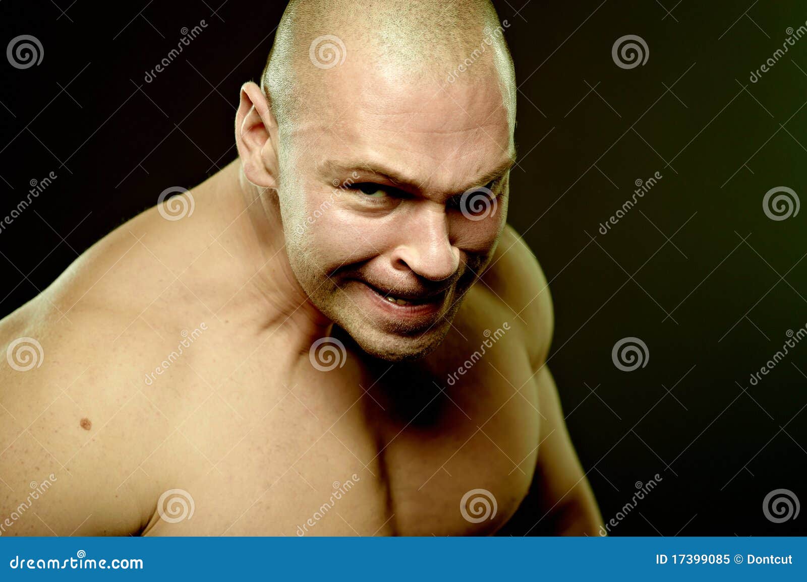 Emotional Portrait of Muscular Aggressive Man Stock Image - Image of ...