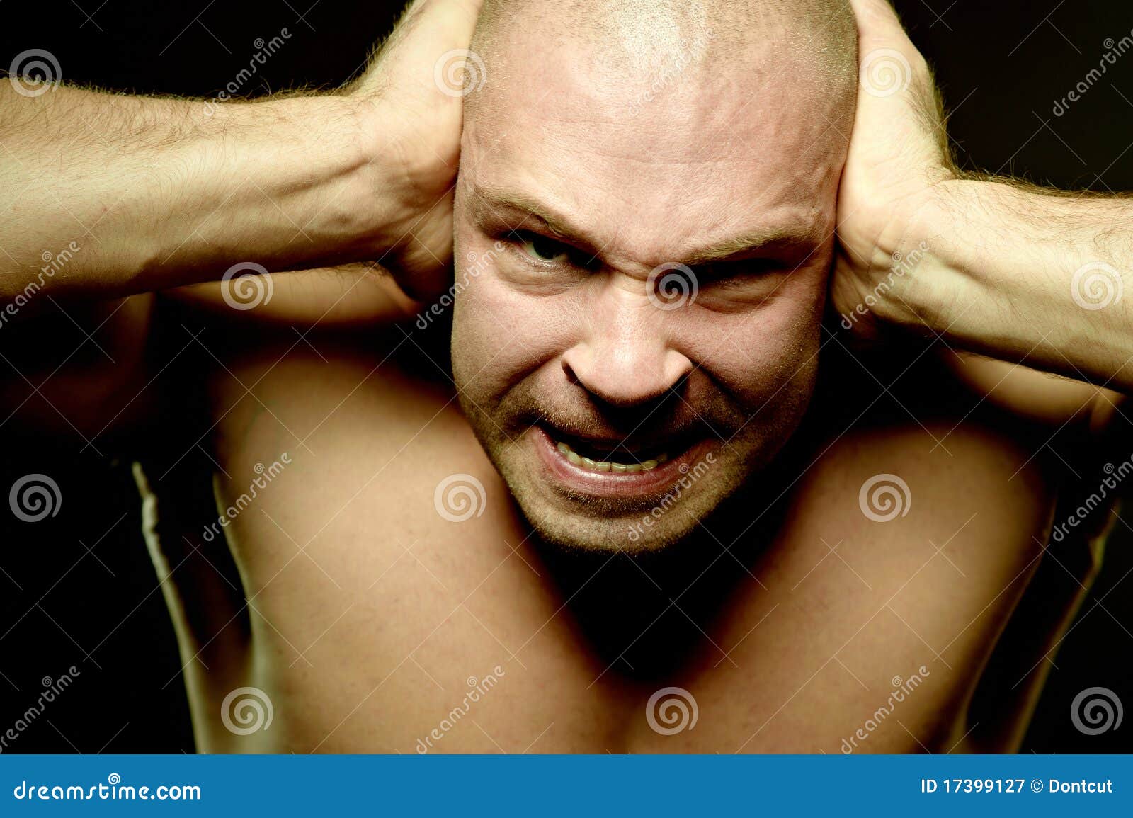 Emotional Portrait of Muscular Aggressive Man Stock Image - Image of ...