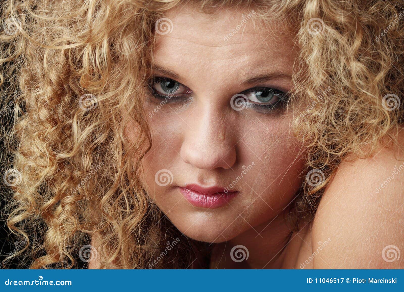 Emotional Portrait with Tears on the Face Stock Image - Image of girl ...
