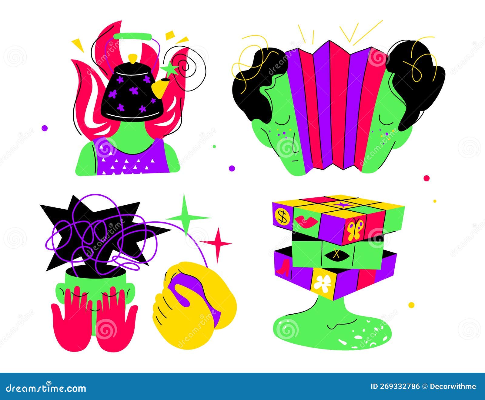 Loss Of Self Control Concept Icon Vector Illustration | CartoonDealer ...