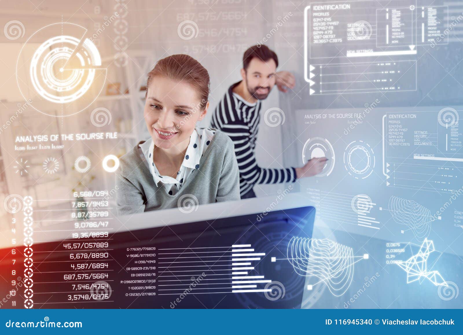 Emotional Software Developers Smiling while Working Together Stock ...