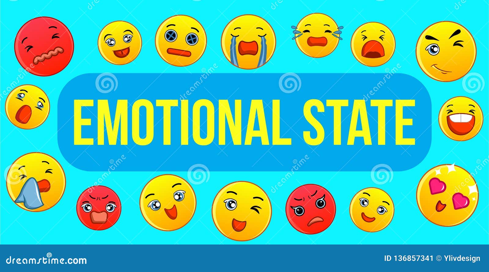 Kid Emotional State Isolated Cartoon Vector Illustration Set ...