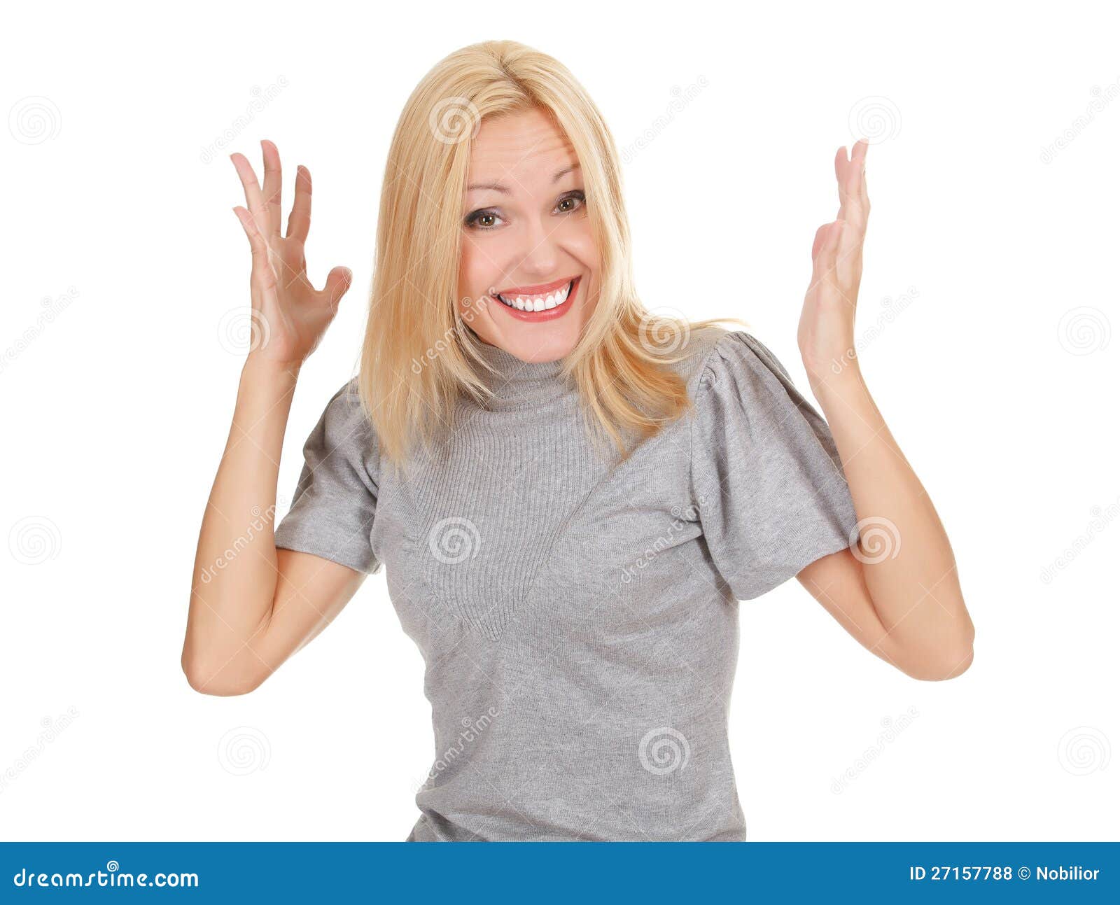 Emotional woman stock photo. Image of blonde, hair, beauty - 27157788