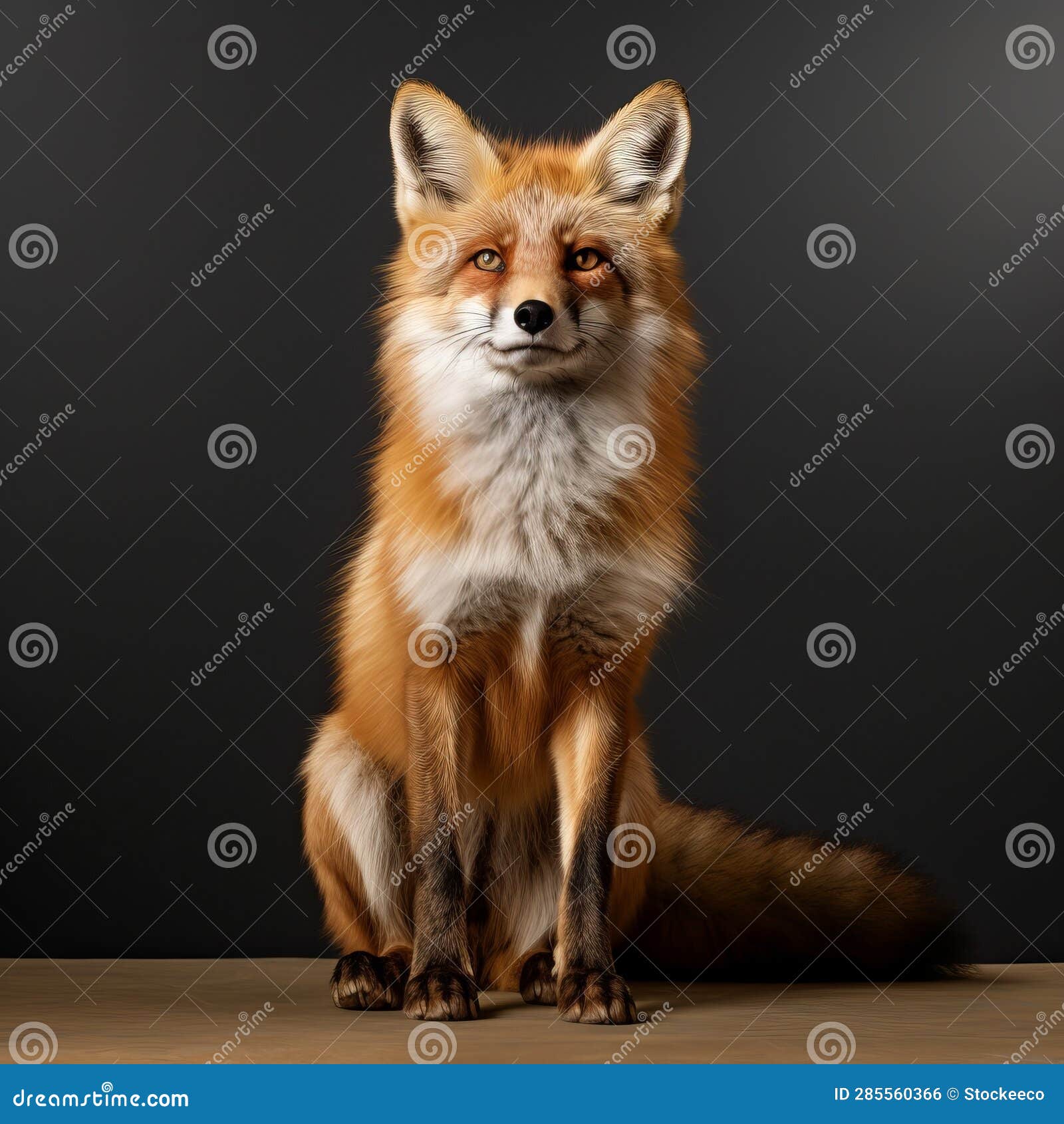 Emotionally Charged Portrait of a Red Fox in Studio Stock Illustration ...