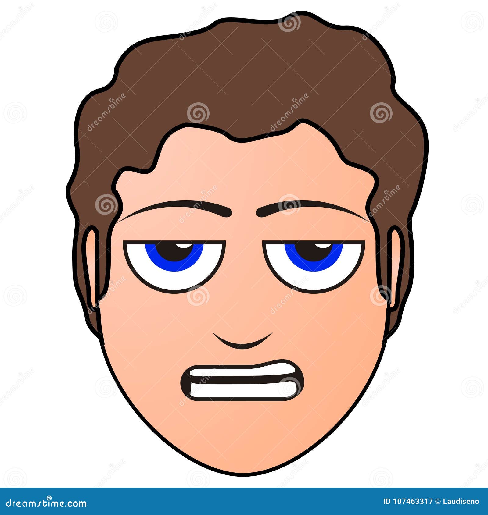 Emotionless man avatar stock vector. Illustration of emotionless ...