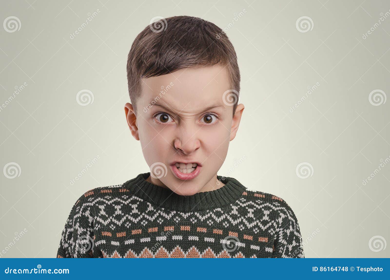 Emotions. Angry Boy Looking at the Camera. Stock Photo - Image of eyes ...