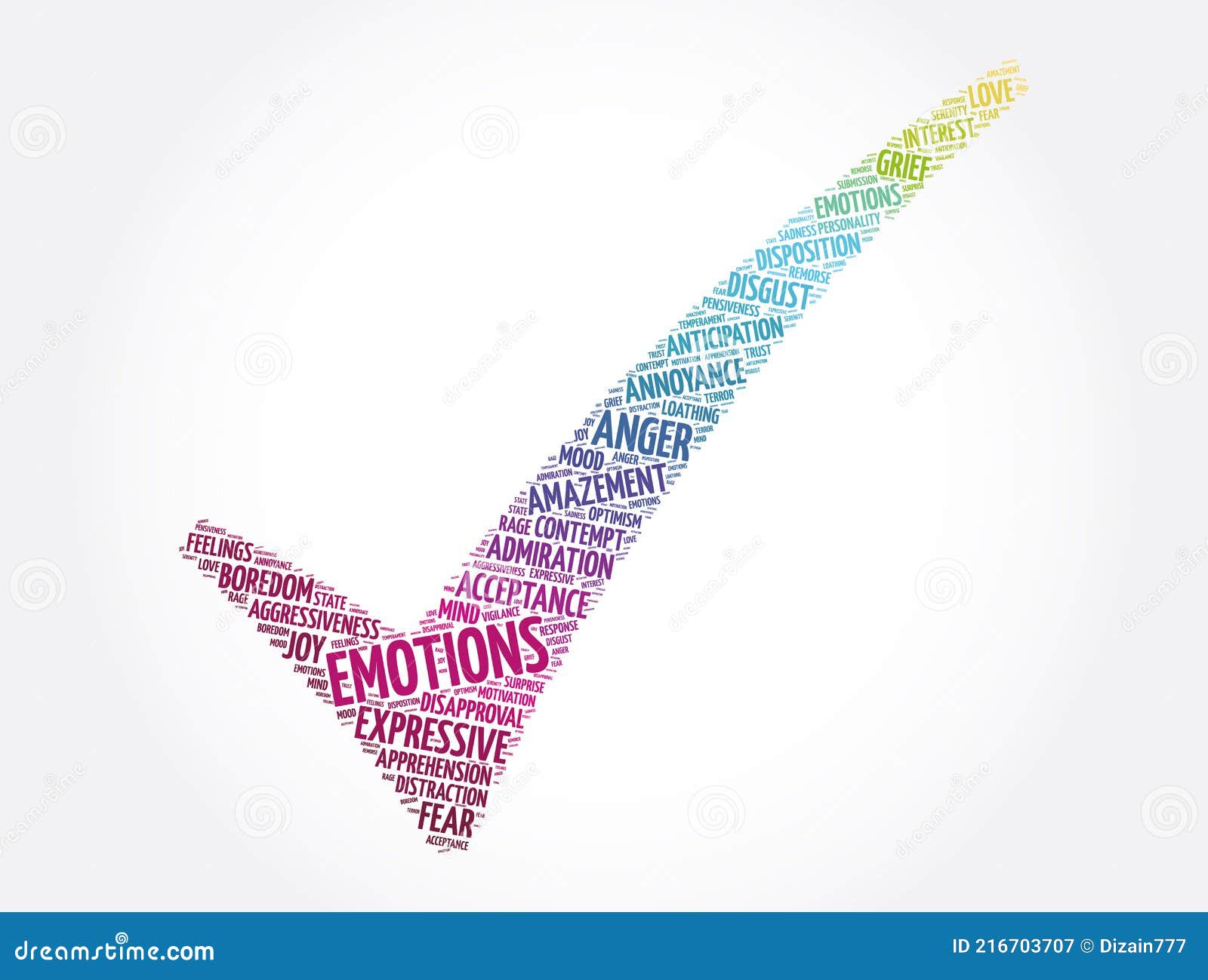 Emotions Check Mark Word Cloud Collage, Concept Background Stock ...