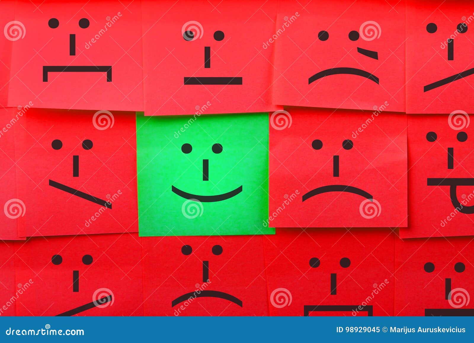Emotions Concept. Background of Sticky Notes Stock Image - Image of ...