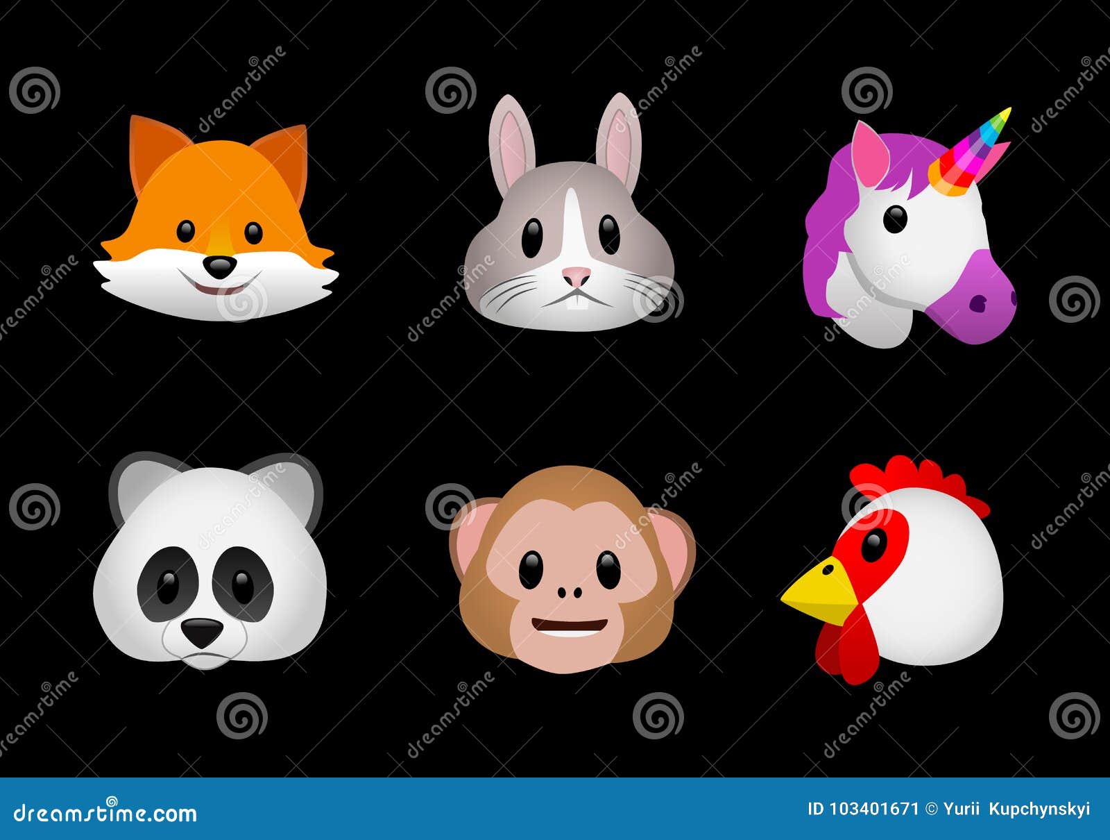 Emotions of Different Animals Stock Illustration - Illustration of ...