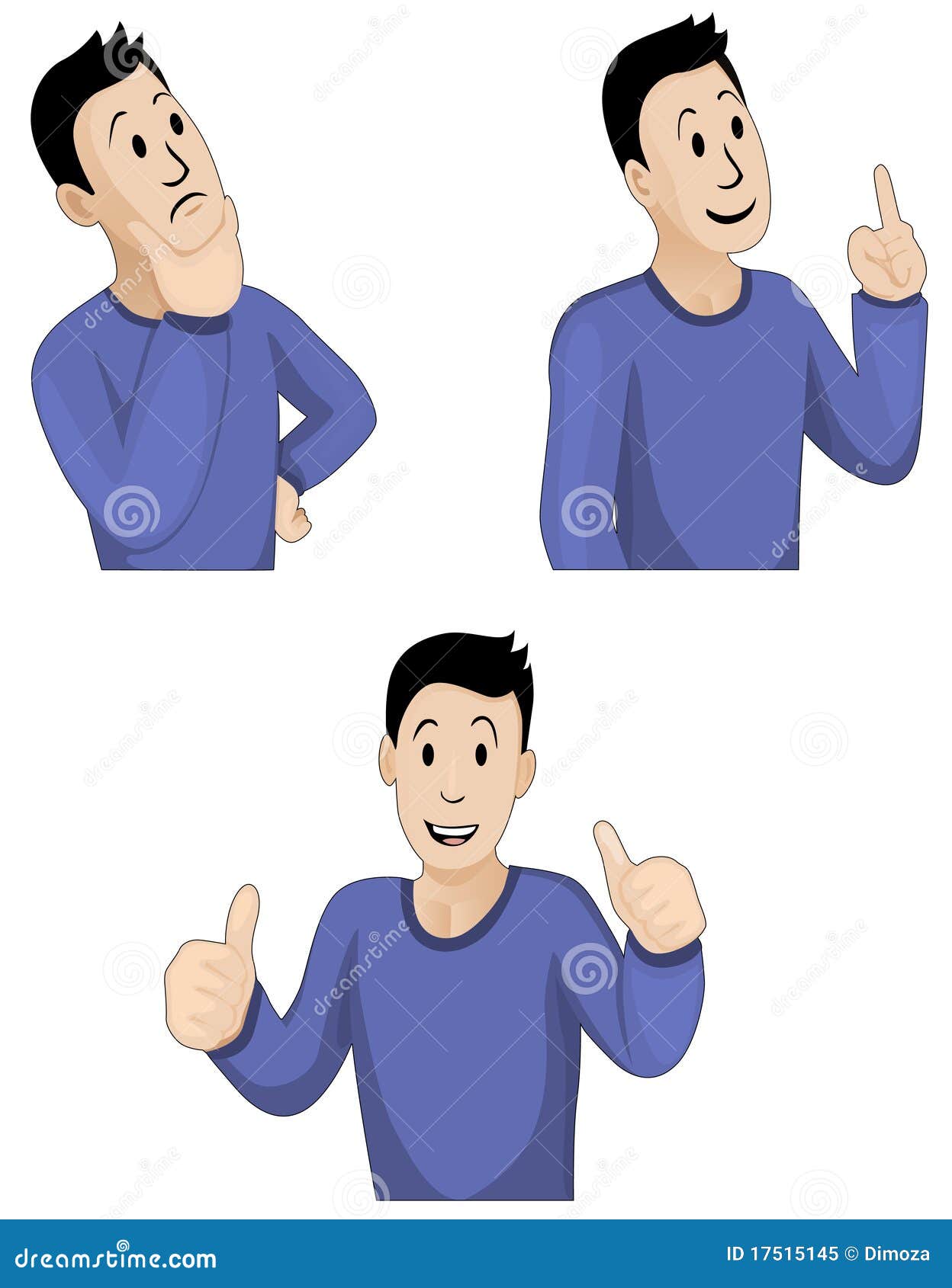 Emotions - Doubt, the Idea and Joy Stock Illustration - Illustration of ...