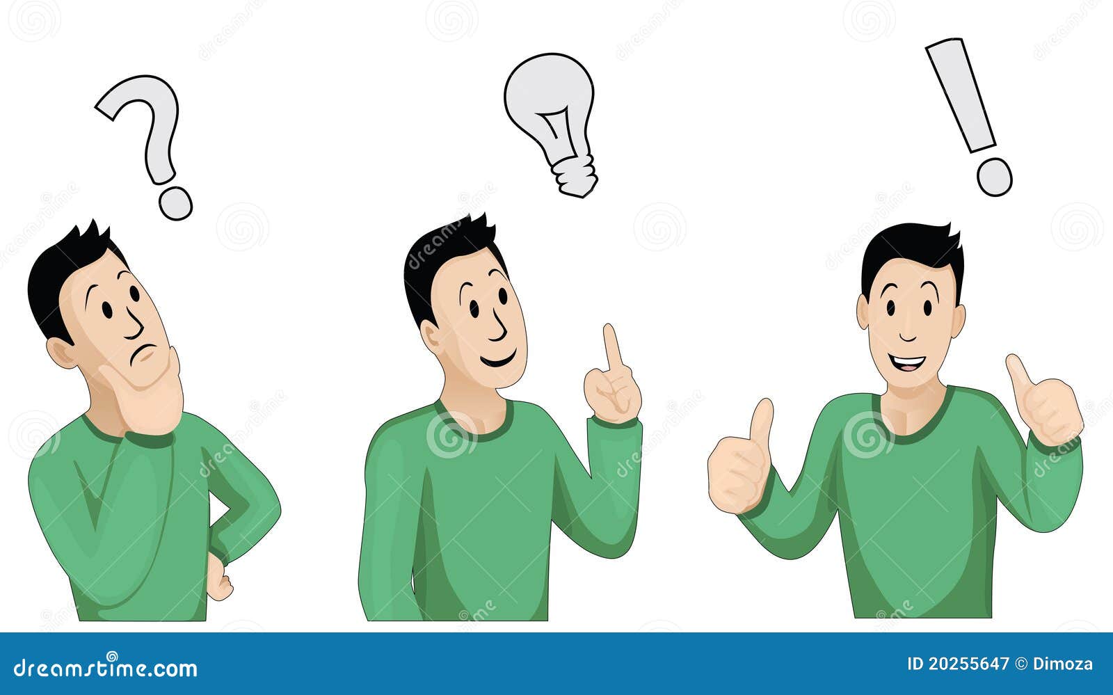 Emotions - Doubt, the Idea and Joy Stock Vector - Illustration of mirth ...