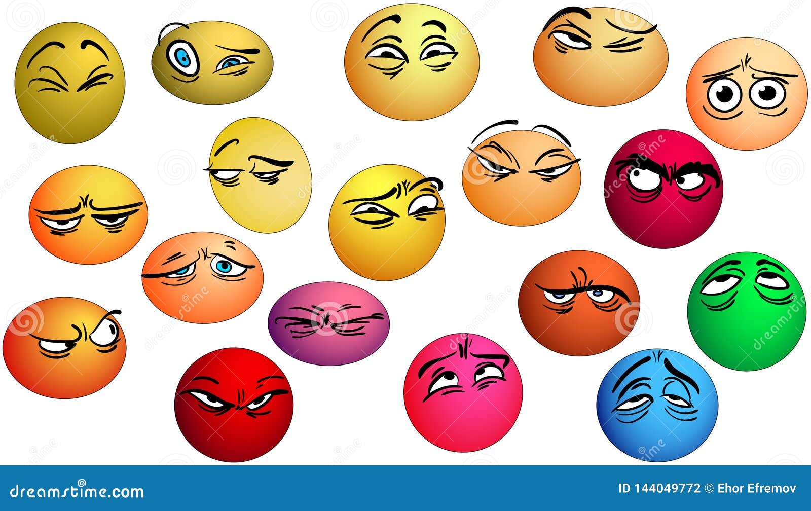 Emotions Eyes with Expression. Stock Vector - Illustration of icon ...