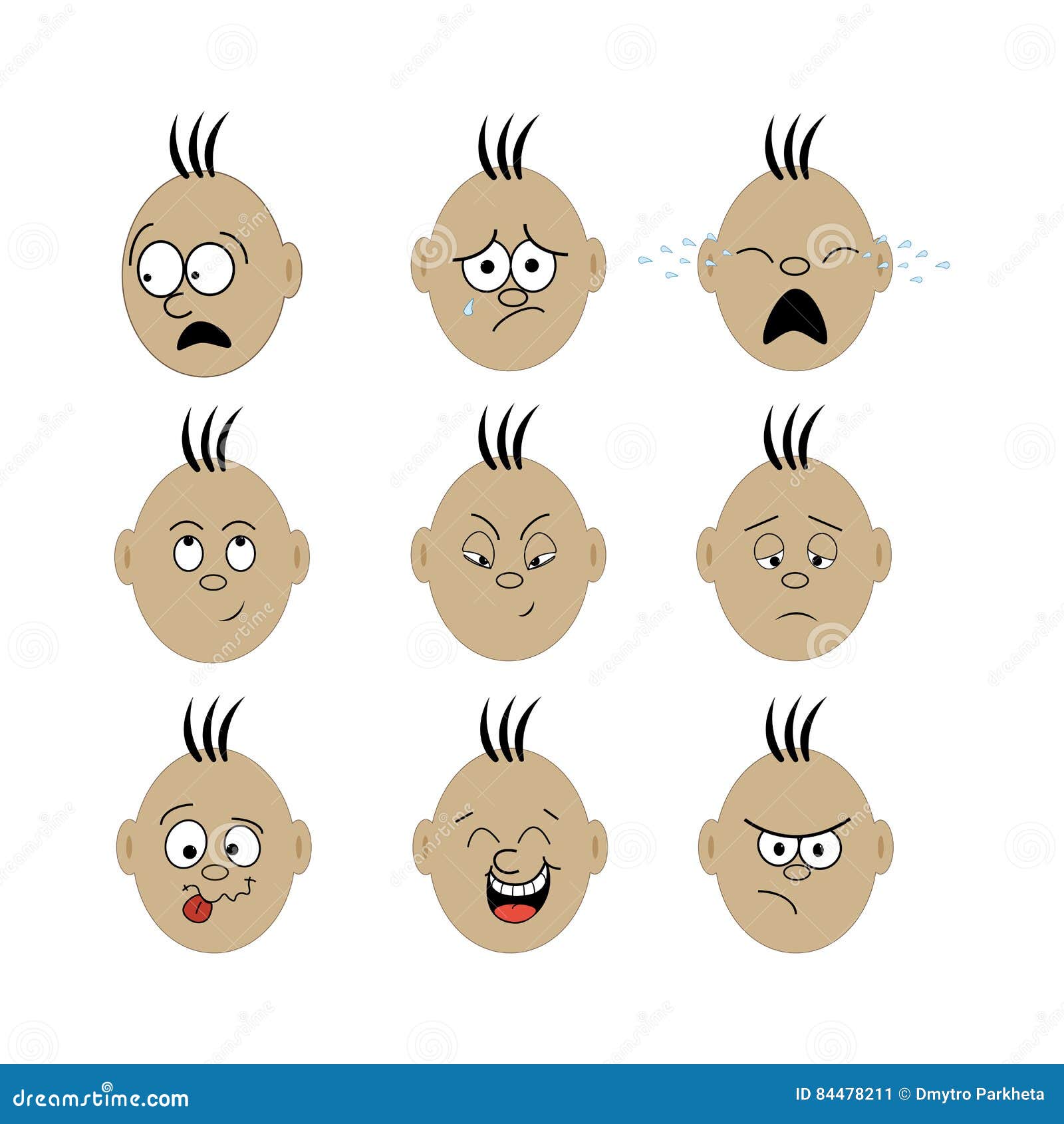 Emotions face illustration stock vector. Illustration of head - 84478211