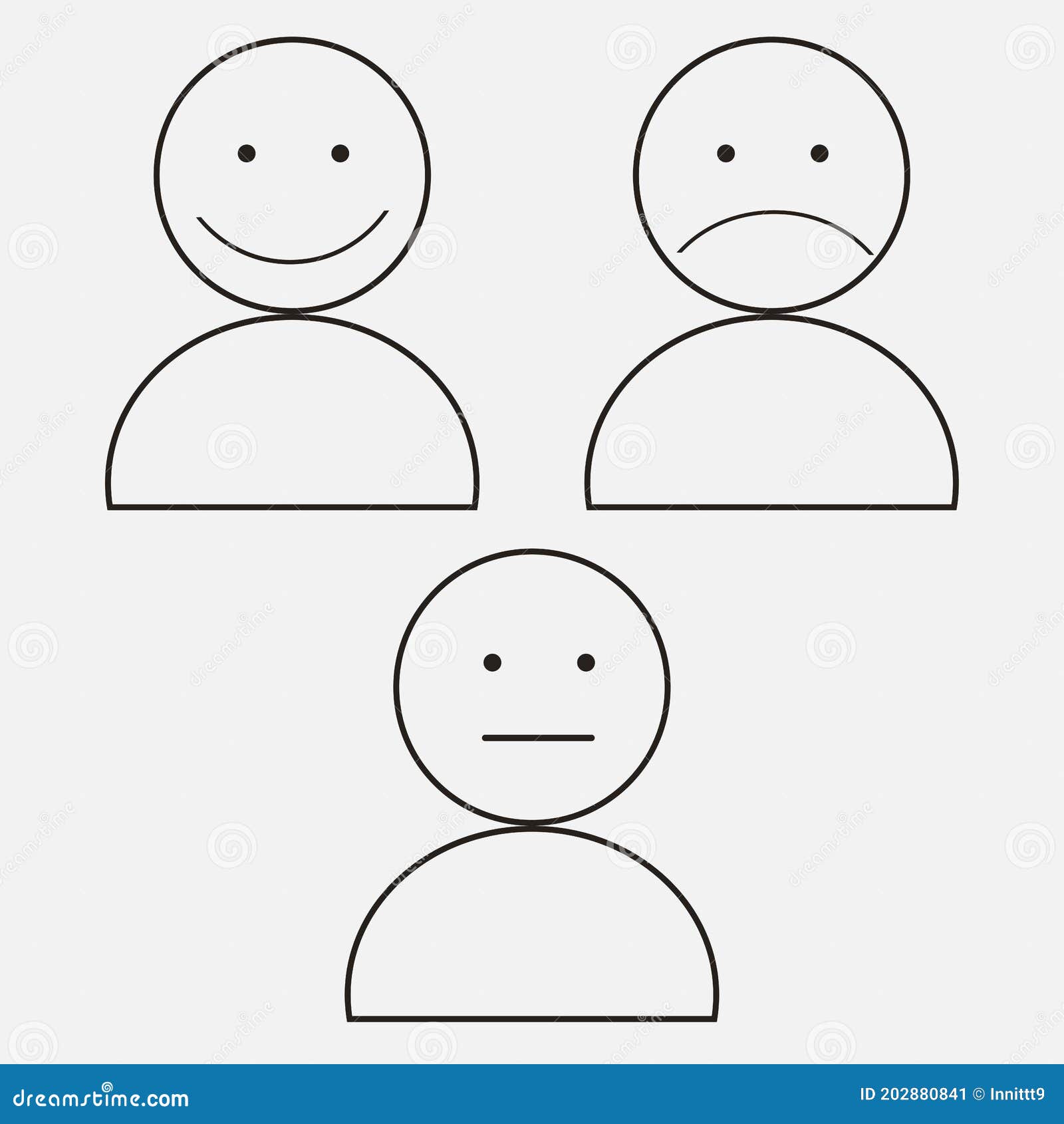 Emotions Face Vector Characters. Collection of Icons for Interface ...