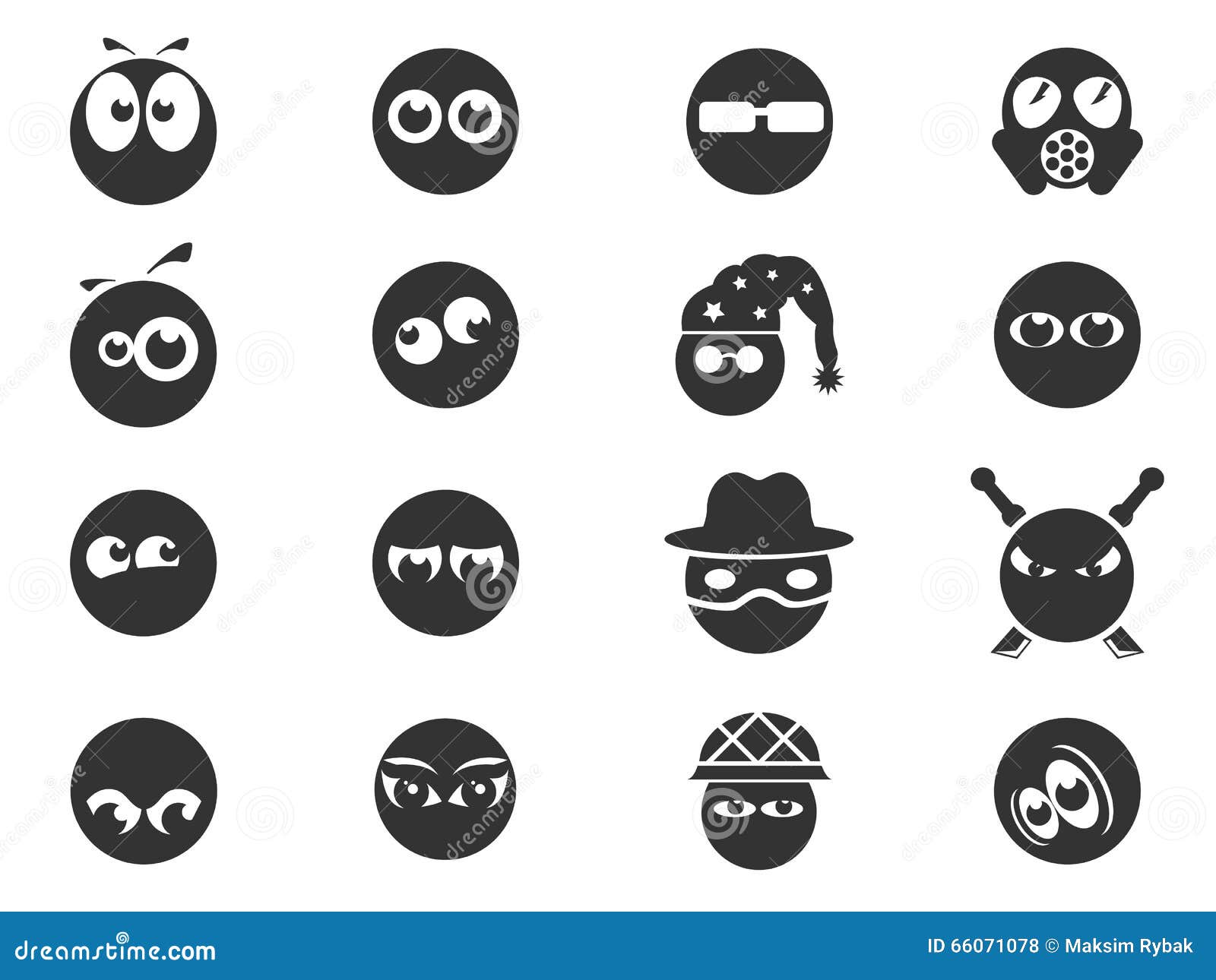 Emotions And Glances Icons Royalty-Free Stock Photography ...