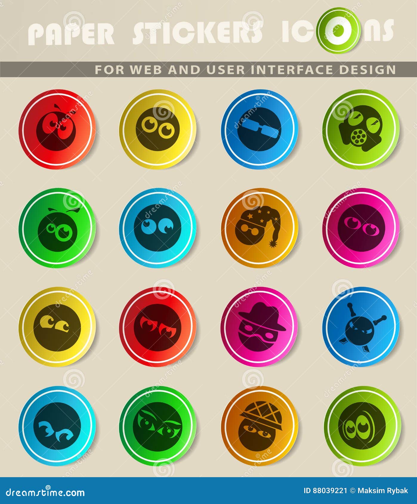 Emotions And Glances Icons Royalty-Free Stock Photography ...