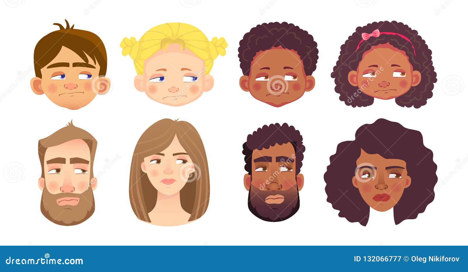 Emotions of human face set stock illustration. Illustration of face ...