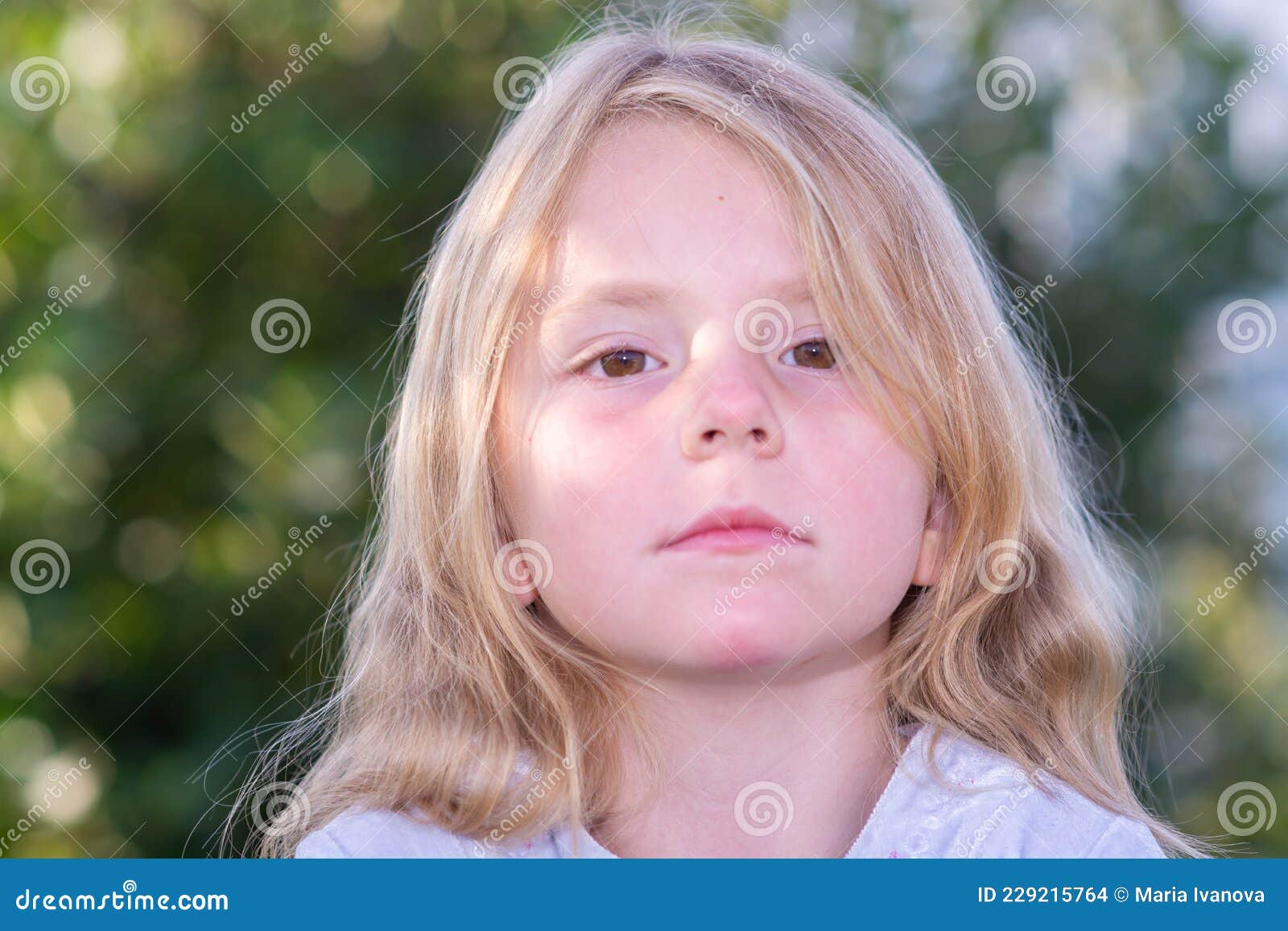 Emotions. a Little Girl Expresses Different Emotions on Her Face. Stock ...
