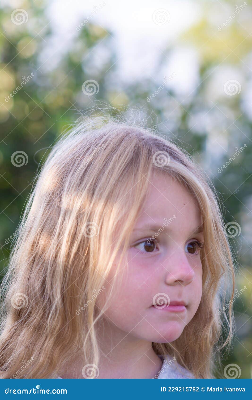 Emotions. a Little Girl Expresses Different Emotions on Her Face. Stock ...