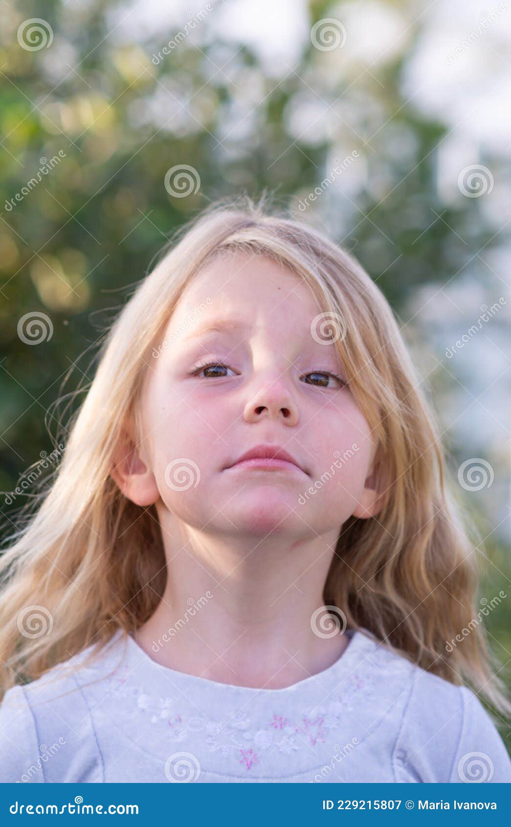 Emotions. a Little Girl Expresses Different Emotions on Her Face. Stock ...