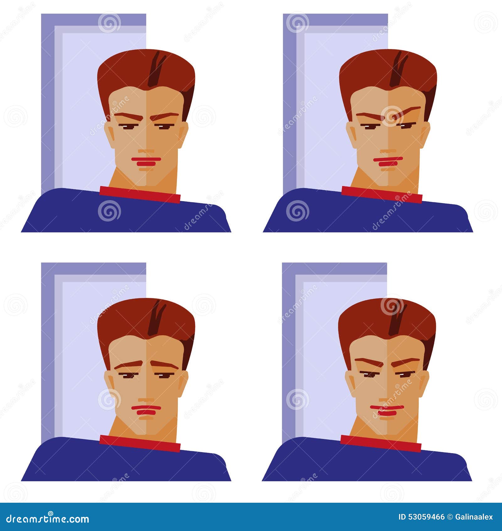 Emotions of man stock vector. Illustration of emotion - 53059466