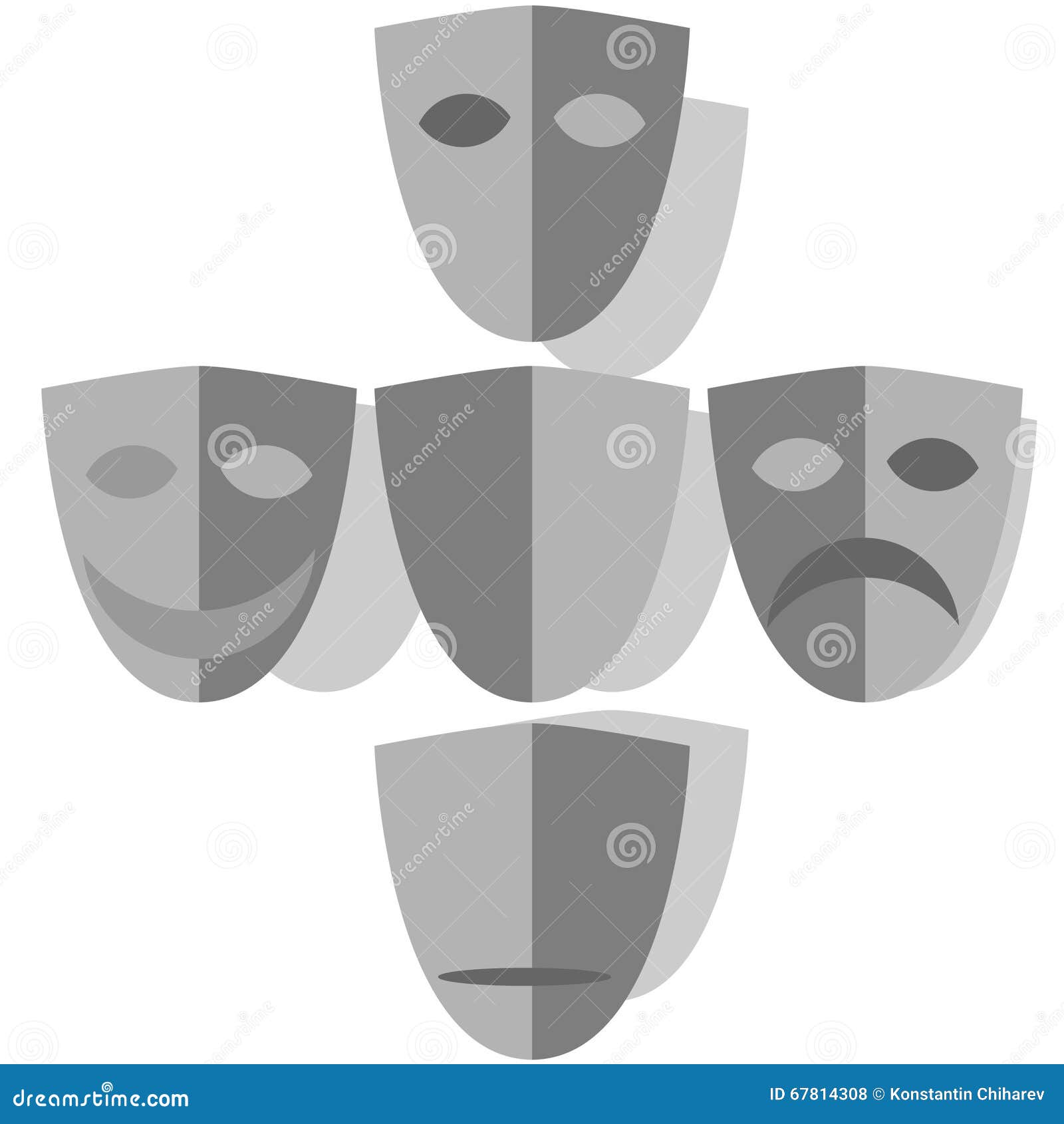 Emotions masks stock vector. Illustration of object, contemporary ...