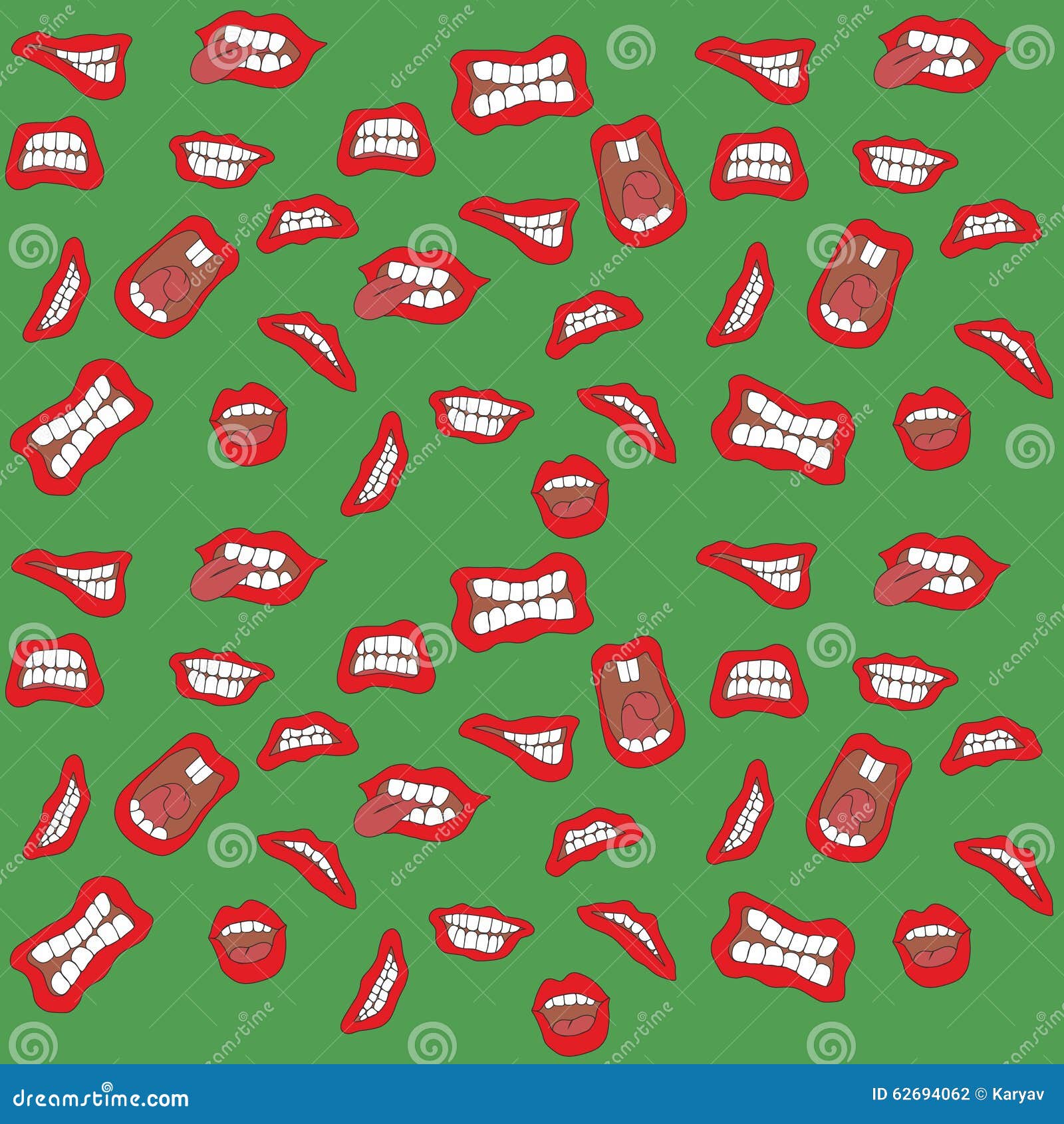 Many Mouths Seamless Tile Pattern Background 2 Stock Image ...