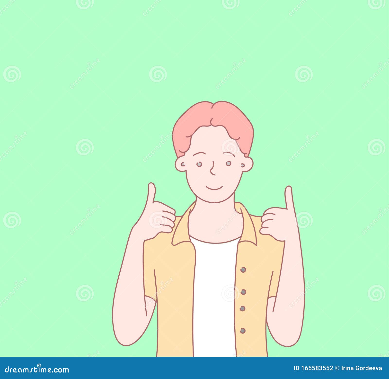 Man, positive gestures. stock vector. Illustration of group - 165583552