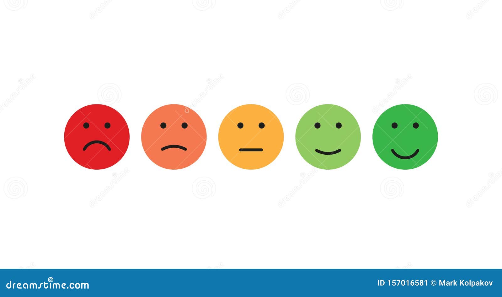Emotions Rating Different Colors in Flat Style Stock Illustration ...