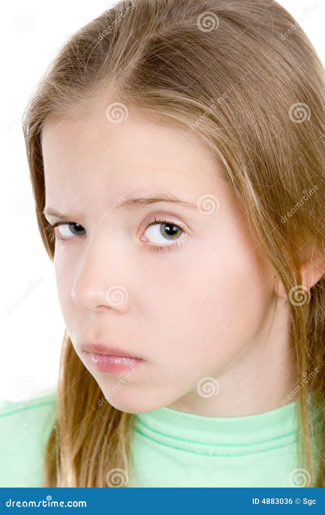 Emotions. Skeptical Young Girl Stock Photo - Image of face, customer ...