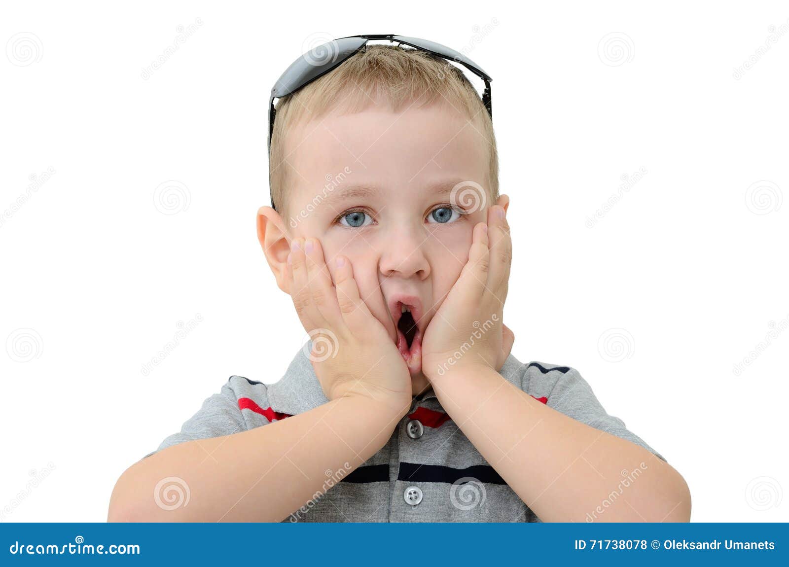 Emotions of Surprise and Amazement on Face Boy Stock Photo - Image of ...