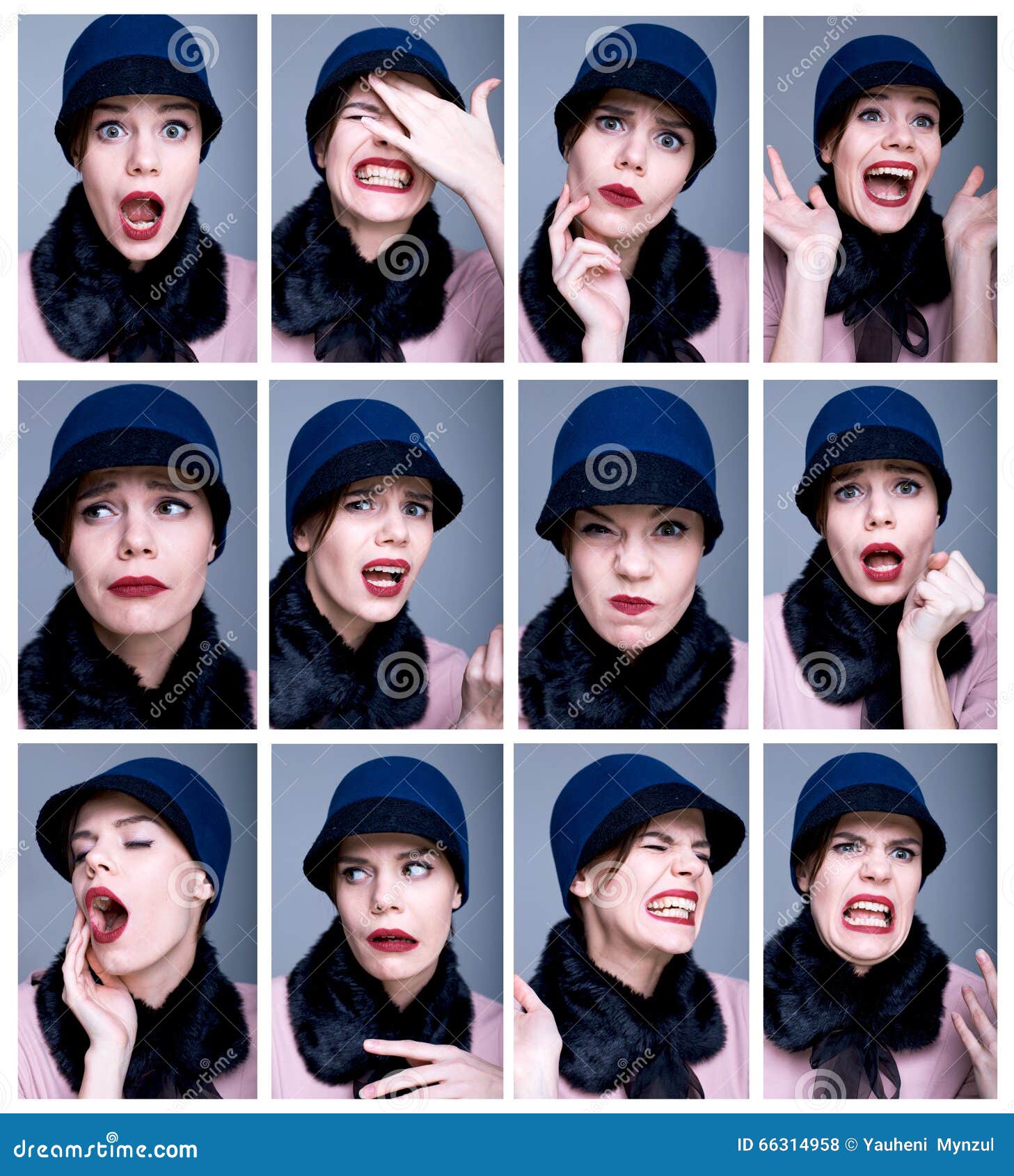 Emotions. stock photo. Image of happy, lady, collage - 66314958