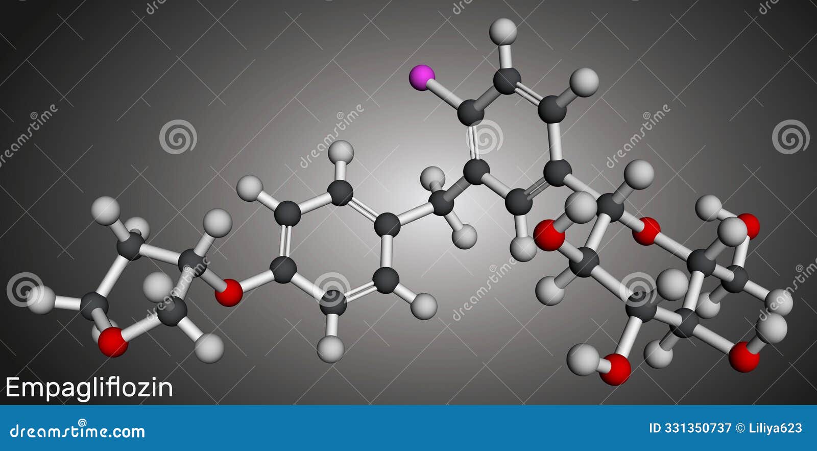 Empagliflozin Diabetes Drug Molecule. Skeletal Formula. Stock Image ...